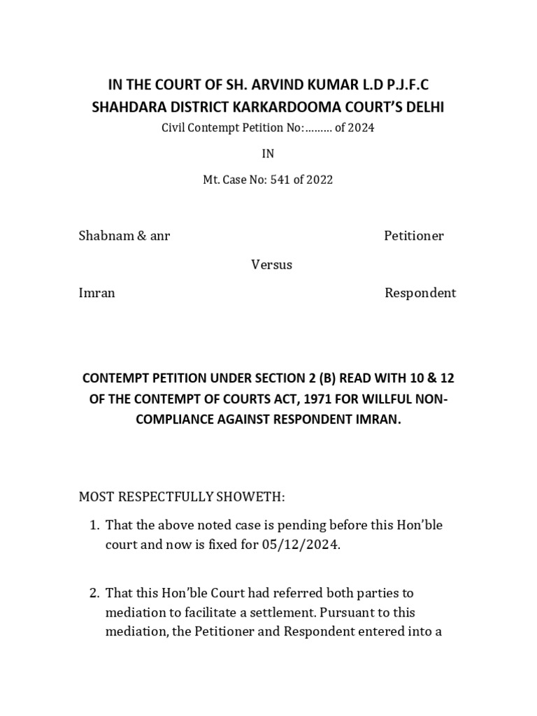 Contempt Application | PDF | Common Law | Public Law