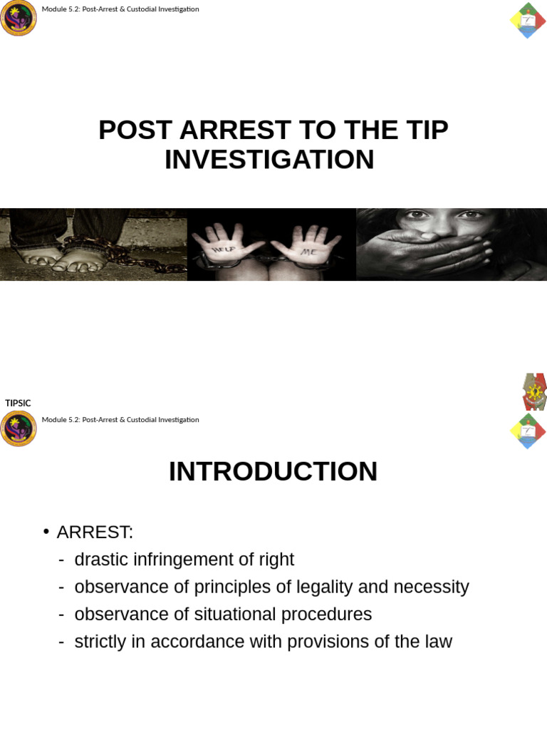 5.2 Post Arrest and Custodial Investigation | PDF | Arrest | Detention ...