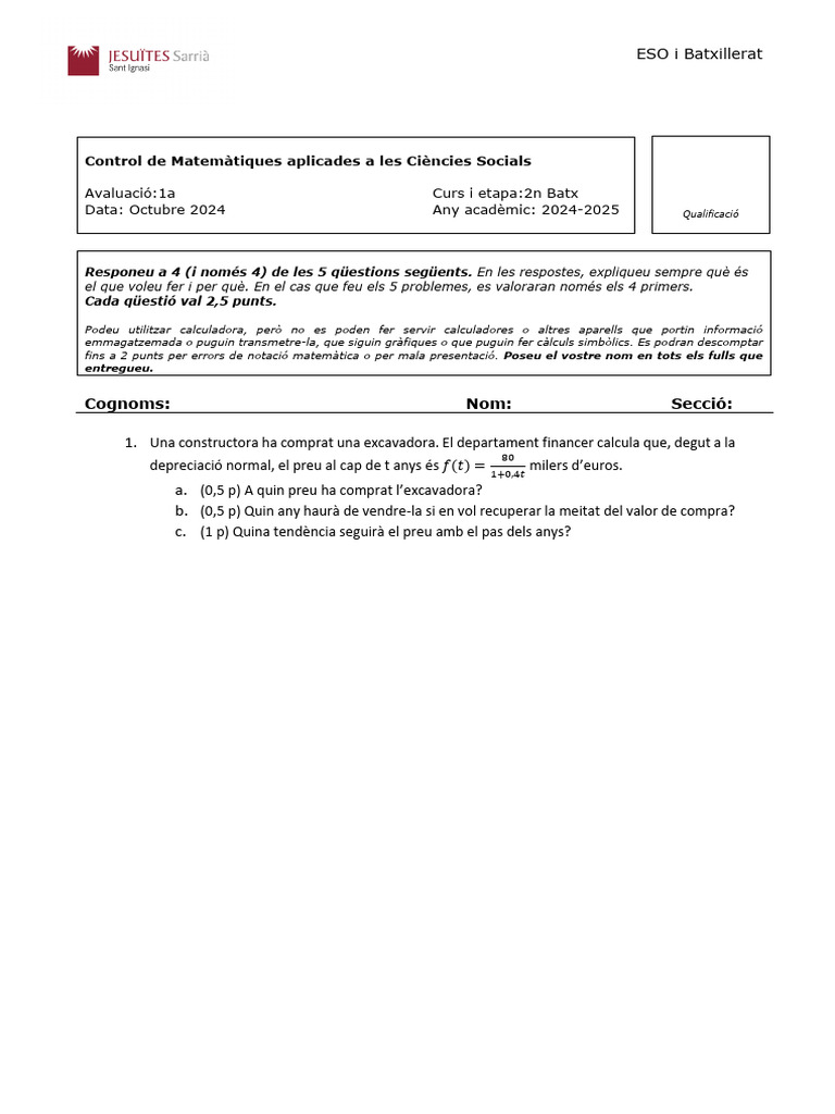JUAN Control 1-1 2n BATX D 2024-25 | PDF