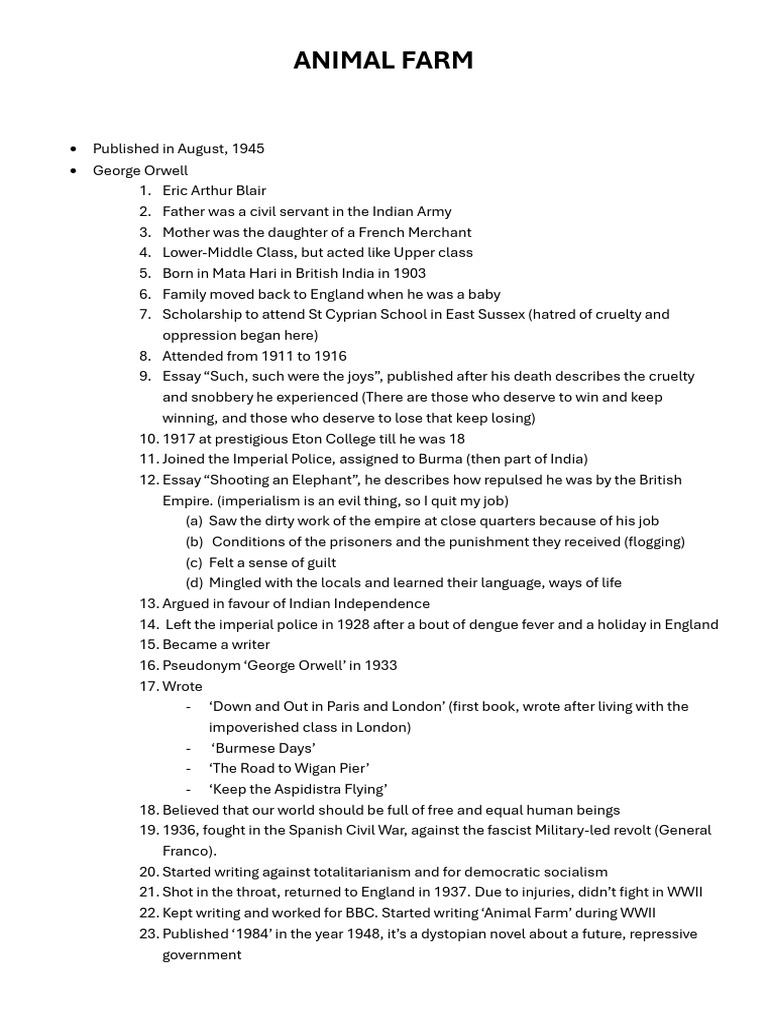 ANIMAL FARM | PDF | Joseph Stalin | George Orwell