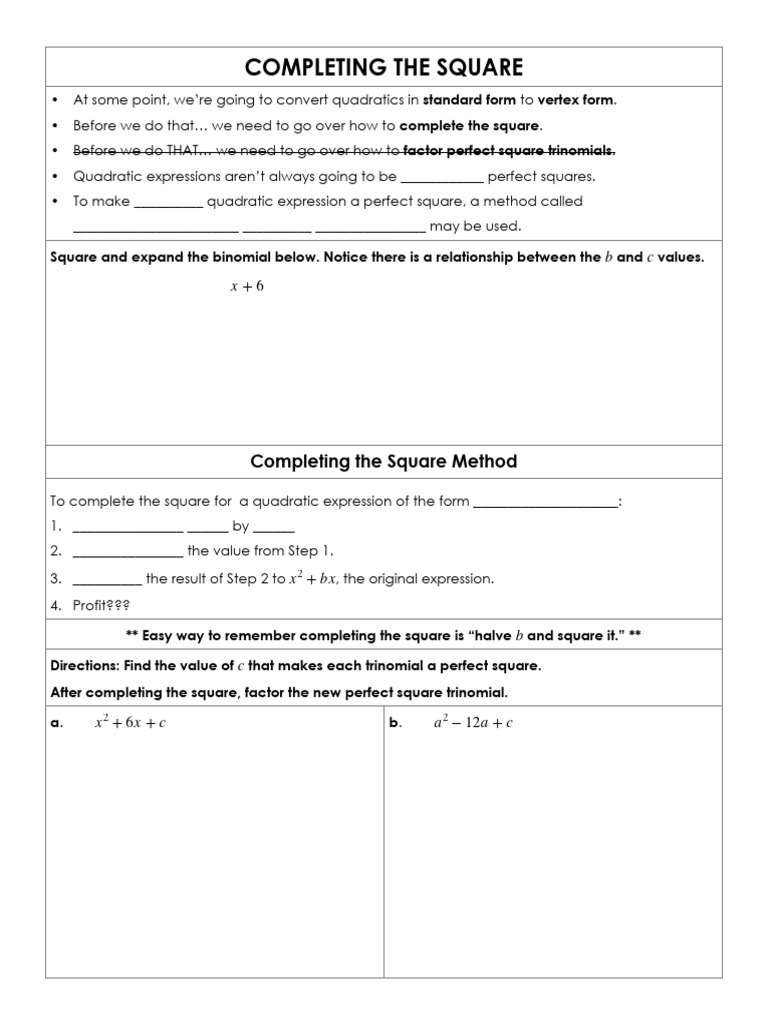 Completing The Square | PDF | Art