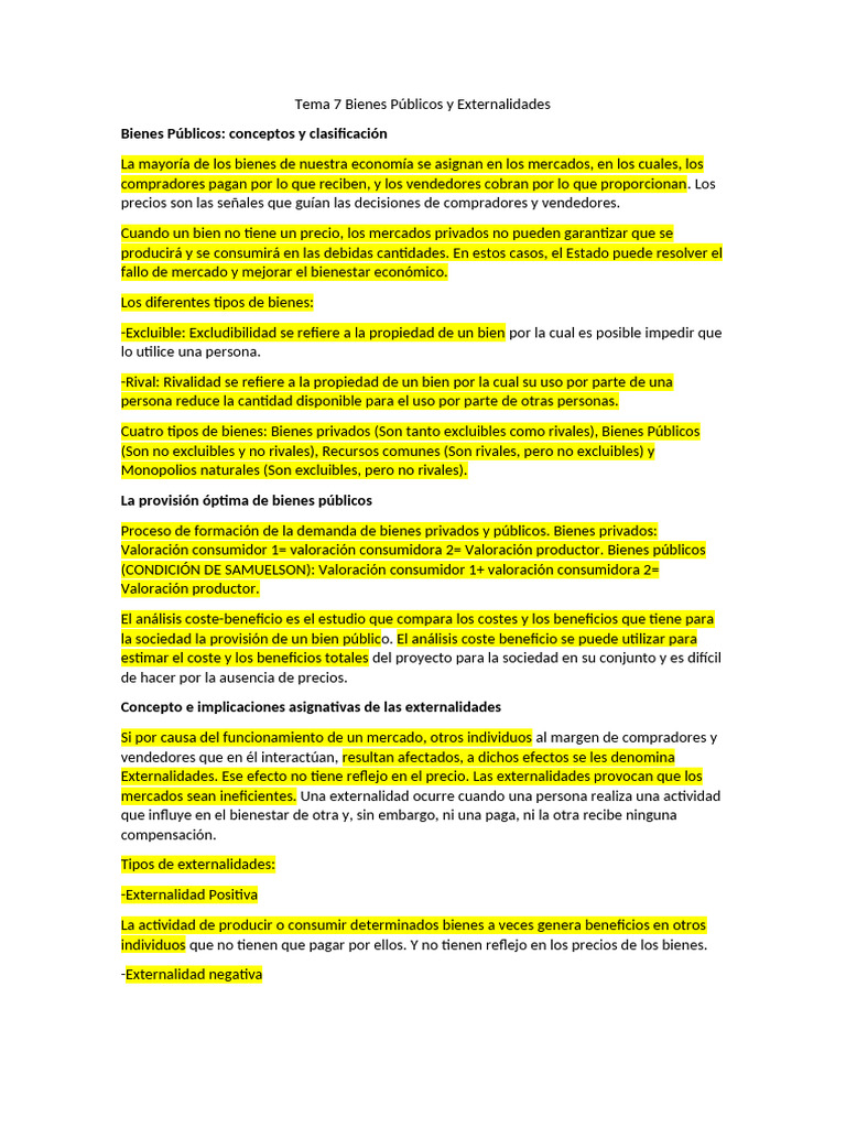 Tema 7 | PDF | Exterioridad | Bienes