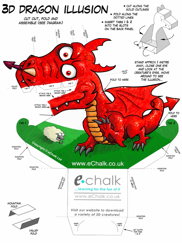 3D Dragon Illusion (RED) | PDF