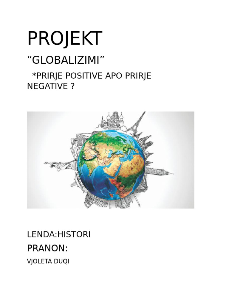PROJEKT Globalizimi | PDF