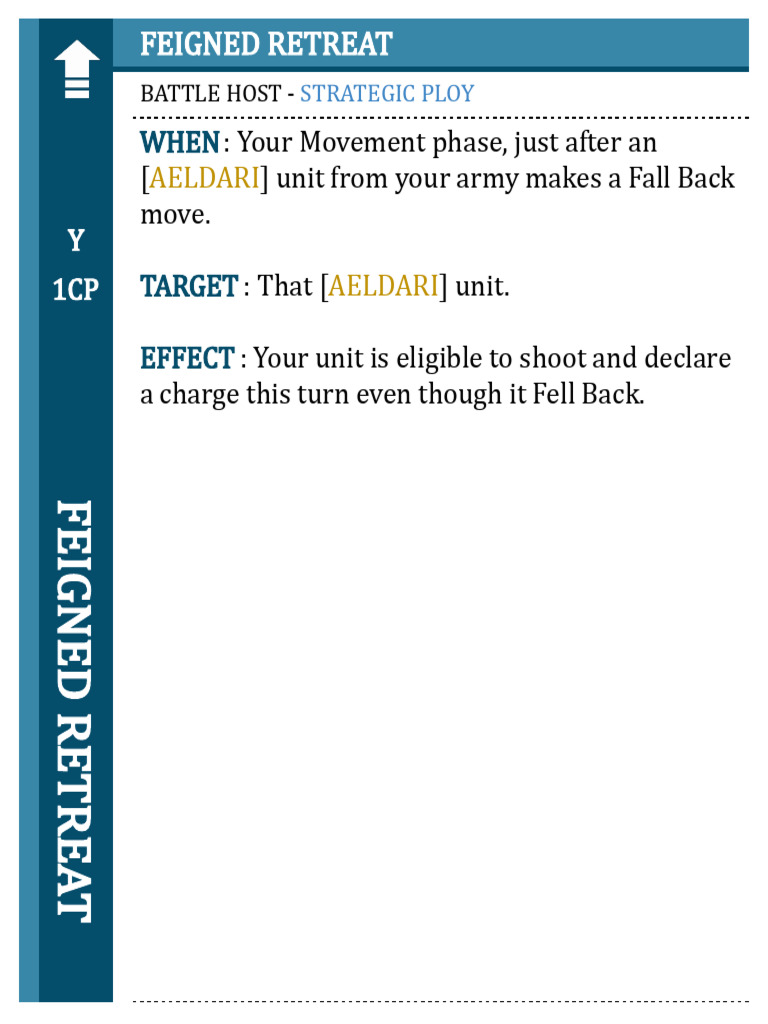 Warhammer 40k 10th Ed. Battle Host - FEIGNED RETREAT | PDF