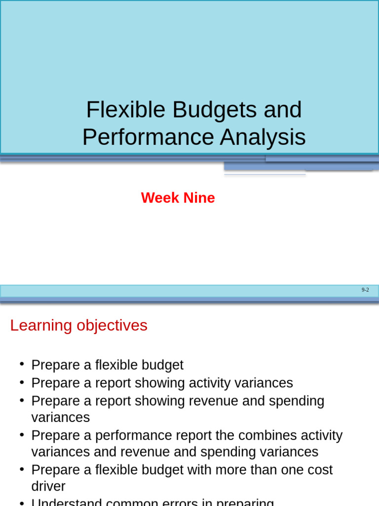 Week 9 Flexible Budgets | PDF | Expense | Budget