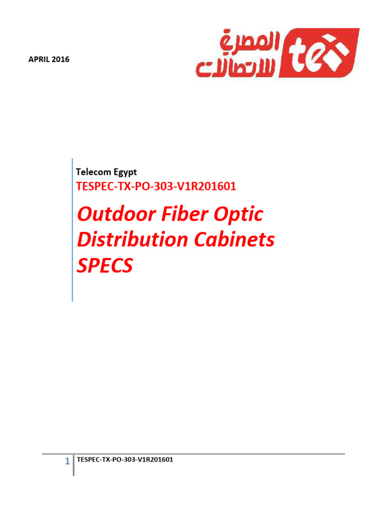 3.03 Outdoor Distribution Cabinets-Passive Cabinets | PDF | Fiberglass ...