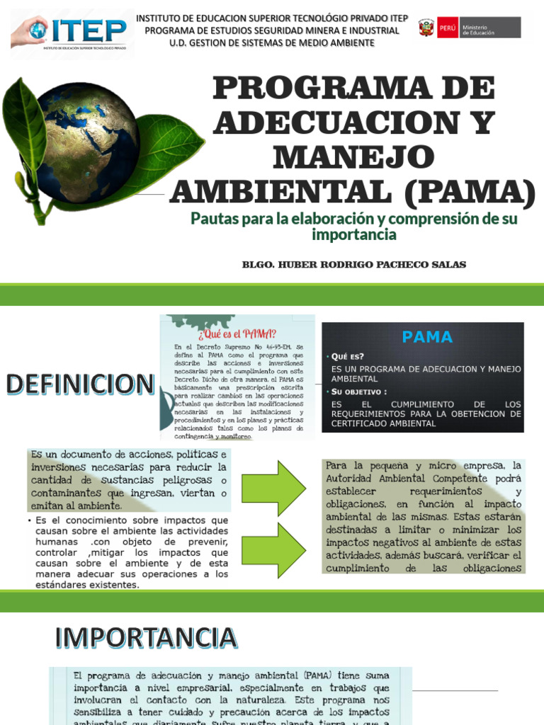 Semana 14 Programa de Adecuacion y Manejo Ambiental Pama | PDF