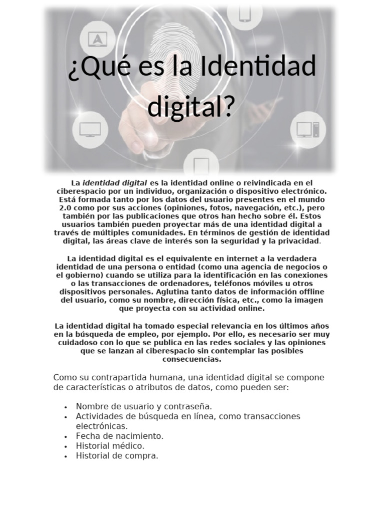 Qué Es La Identidad Digital | PDF