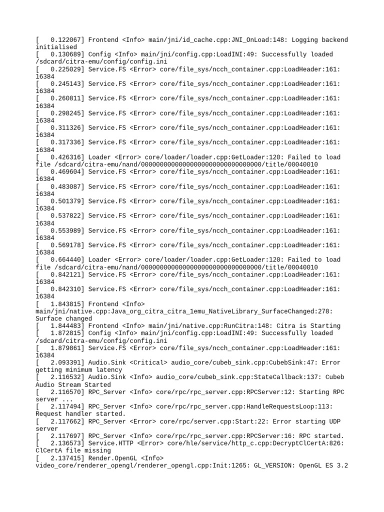 Citra Log | PDF | Software | Computer Science