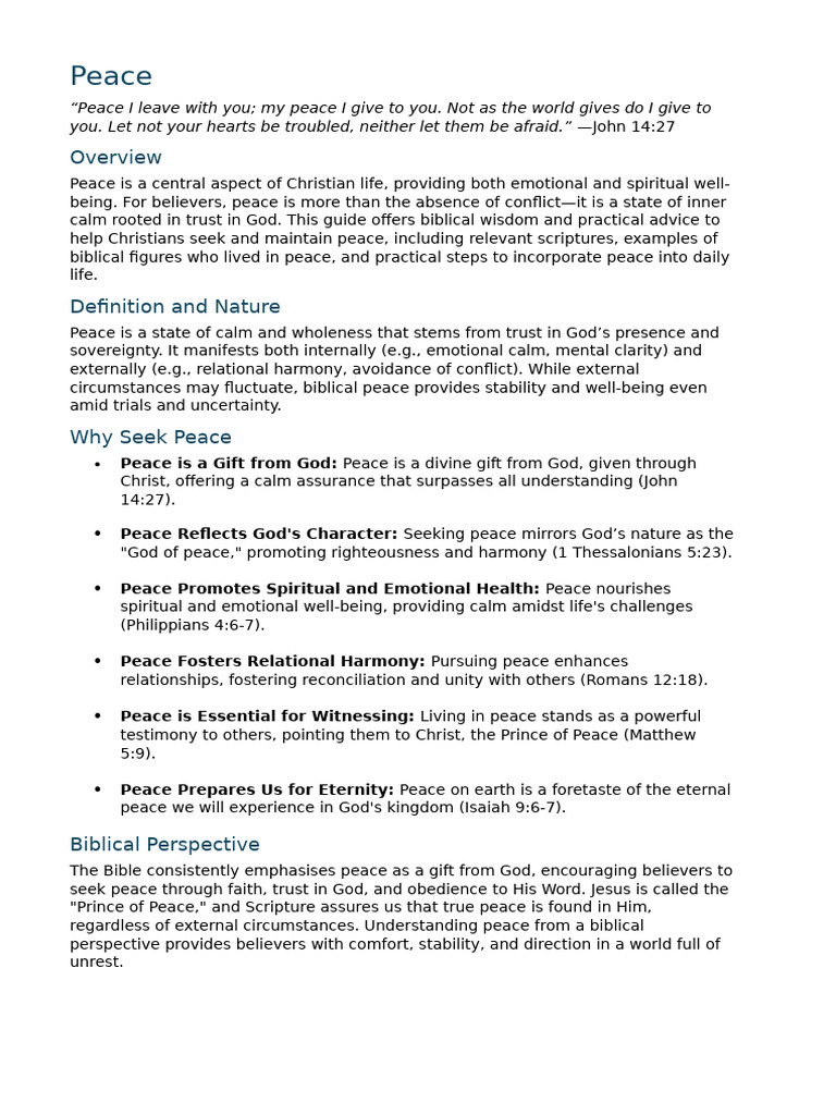 Peace | PDF | Jesus | Peace