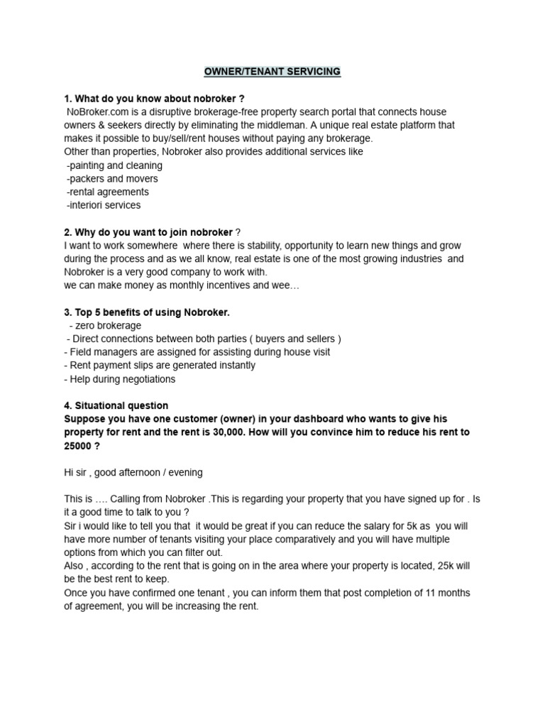 Owner - Tenant Servicing | PDF