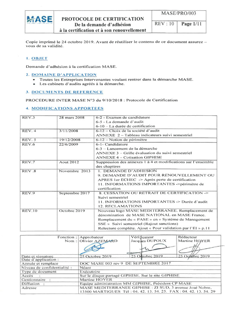 Mase Pro 003 Rev 10 - 0 | PDF