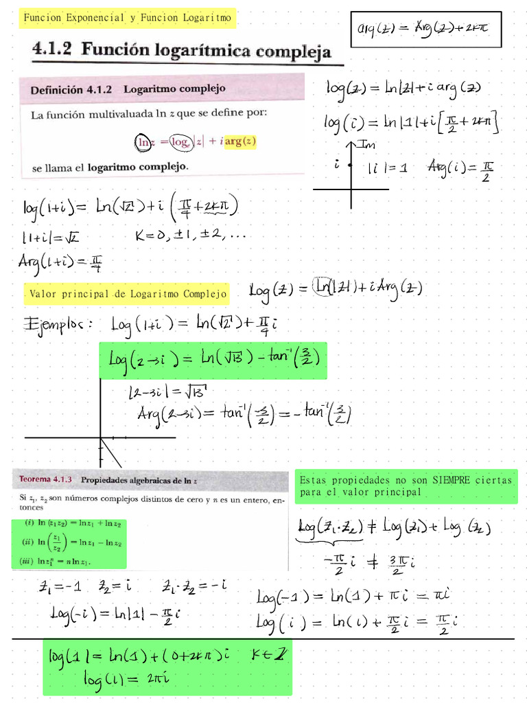 13 Febrero 2024 Logaritmo Complejo - Annotated | PDF