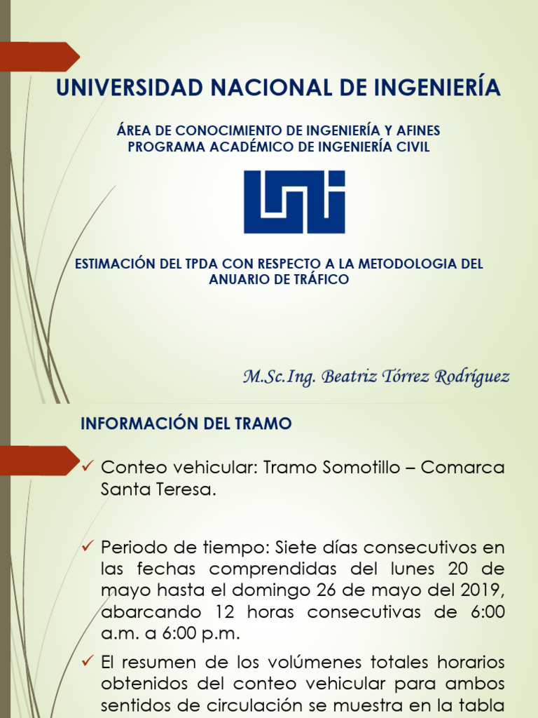 Unidad 3 - Clase4 - Calculo Tpda Metodologia Anuario de Trafico - 241024 - bt-1 | PDF