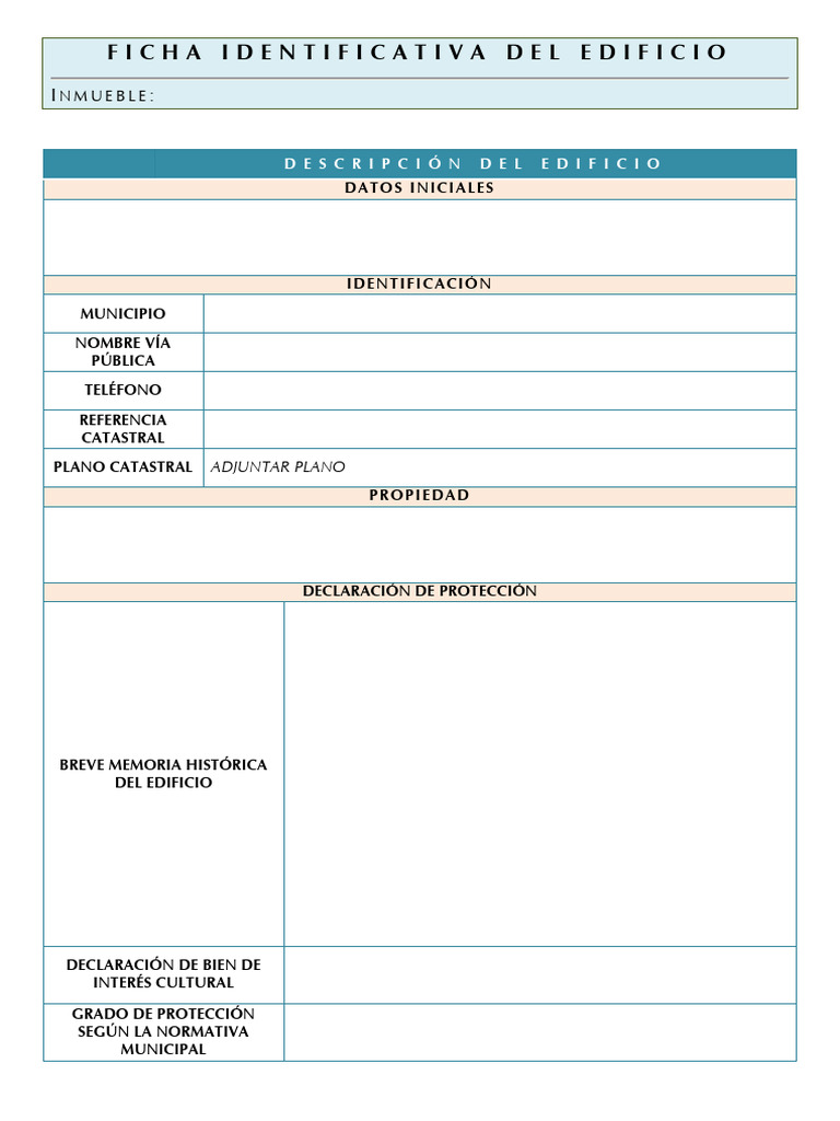 Ficha Identificativa Edificio 0 | PDF