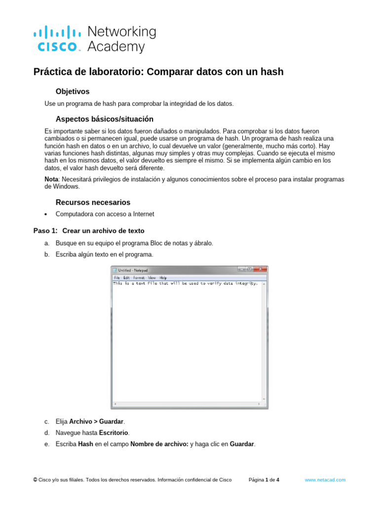 1.2.1.3 Lab - Compare Data With A Hash | PDF | Archivo de computadora | Ingeniería de software