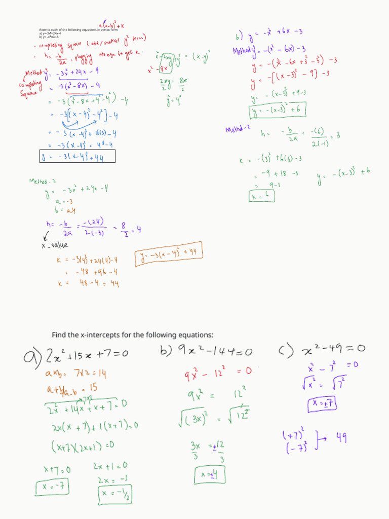 Quadratic Equations Revision | PDF