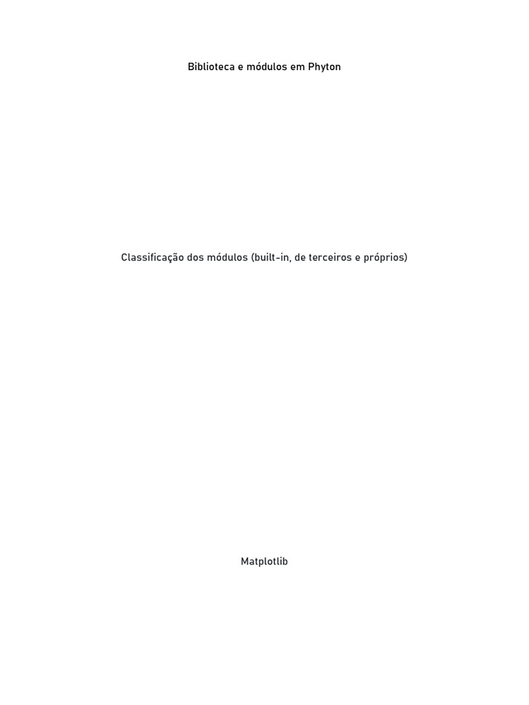 Módulos e Bibliotecas em Python | PDF | Python (linguagem de ...