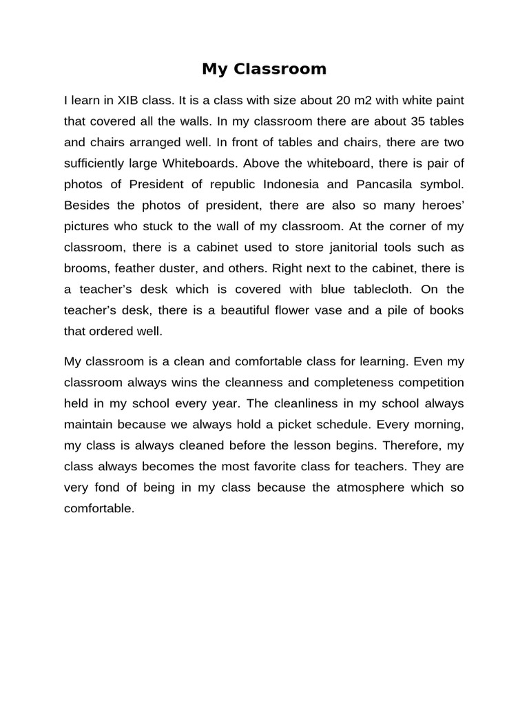 My Classroom Description and Features | PDF