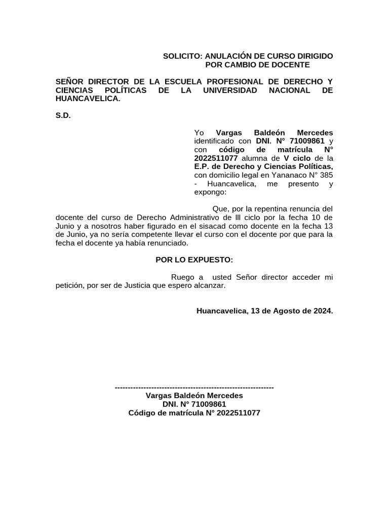 Solicitud Anulación | PDF