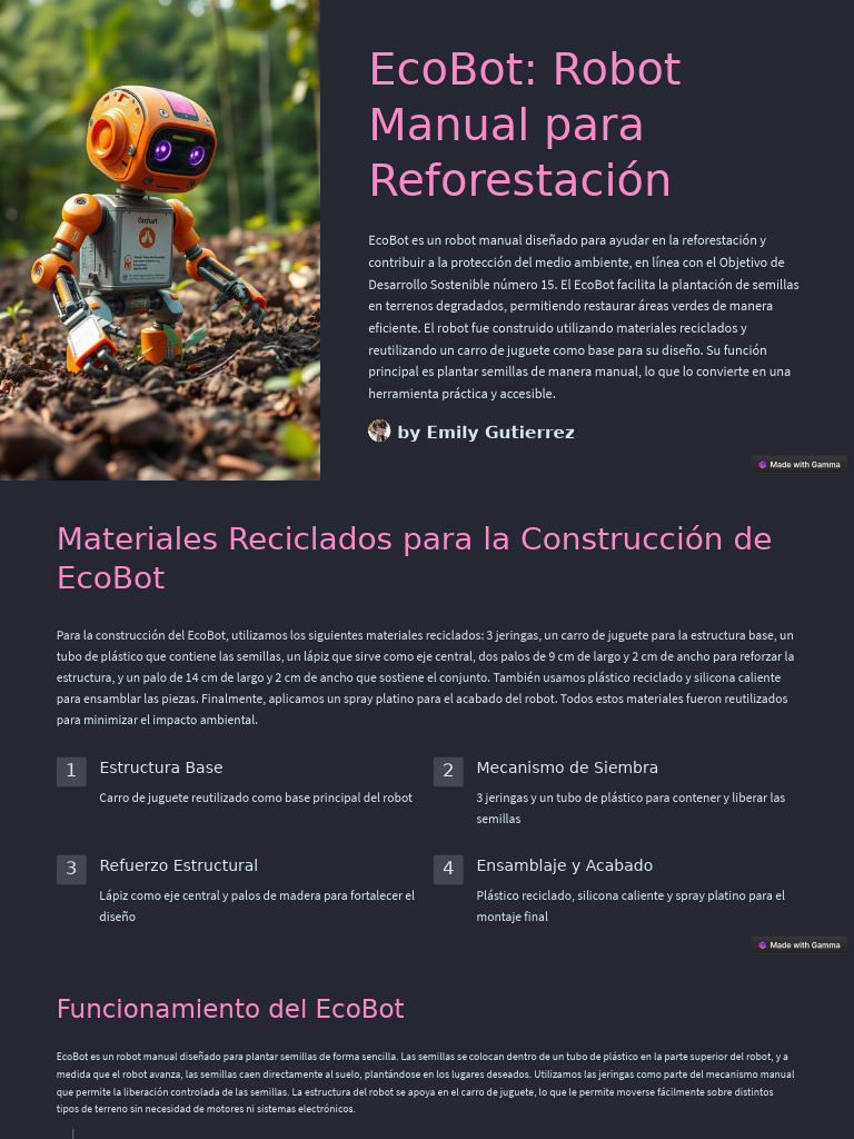 EcoBot Robot Manual para Reforestacion | PDF | Robot | Robótica