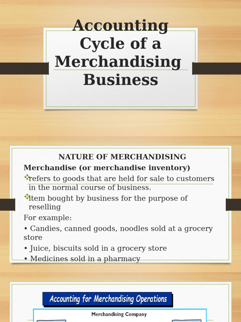 Merchandising Business Accounting Cycle | PDF | Debits And Credits ...