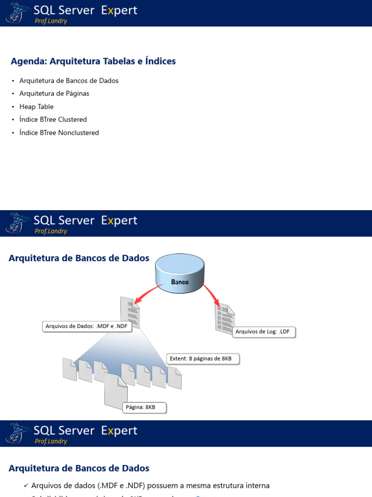 A01 Query Tuning - Arquitetura+Tabelas e Indices | PDF | Microsoft SQL Server | SQL