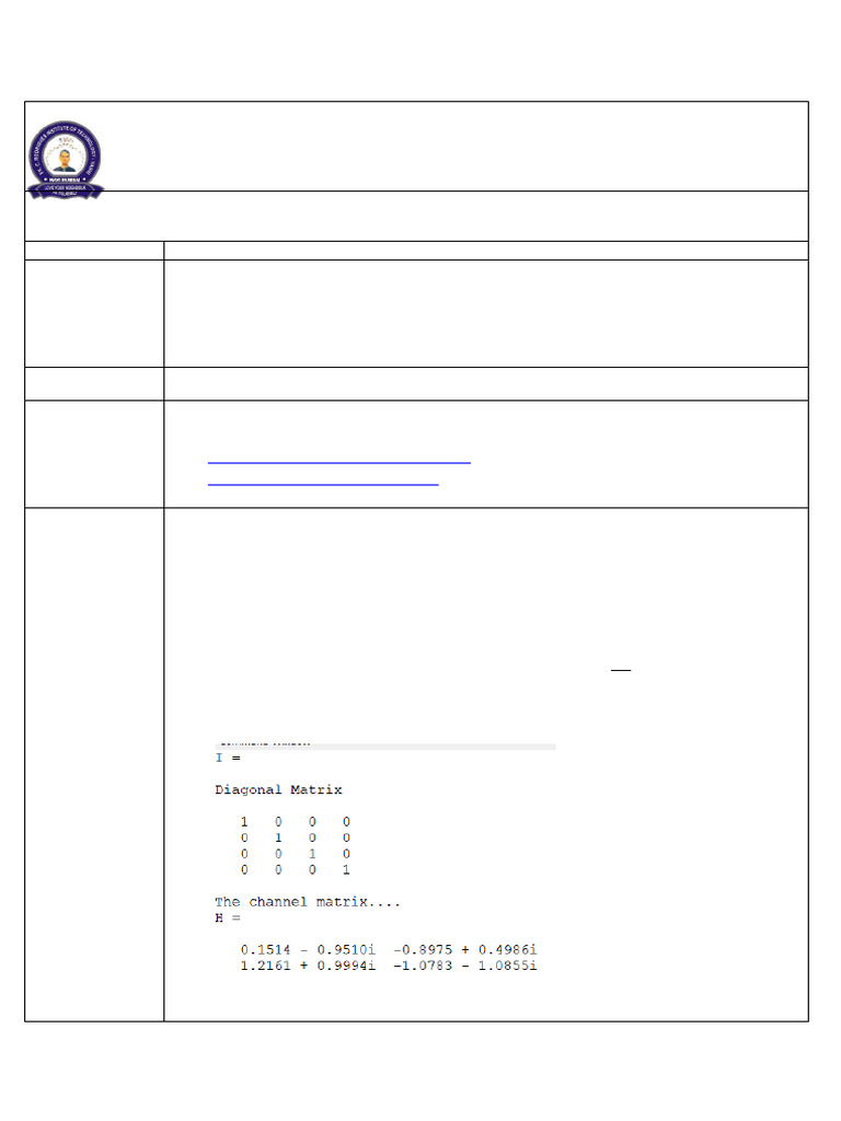 MCS Exp9 | PDF | Mimo | Matrix (Mathematics)