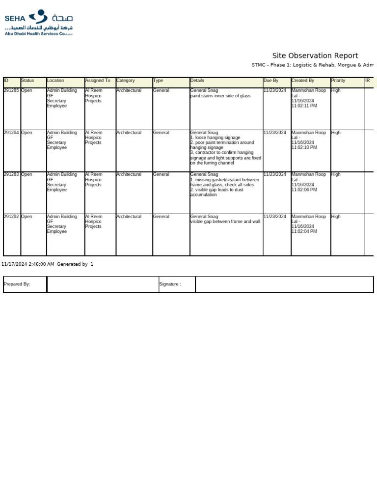Installation of Glass Partition, ADMIN-F03-50.309 | PDF