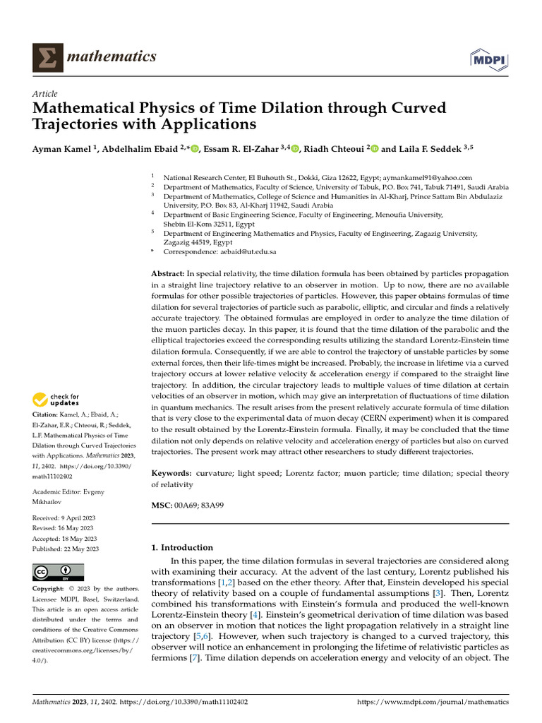 002-Mathematical Physics of Time Dilation Through Curved Trajectories ...