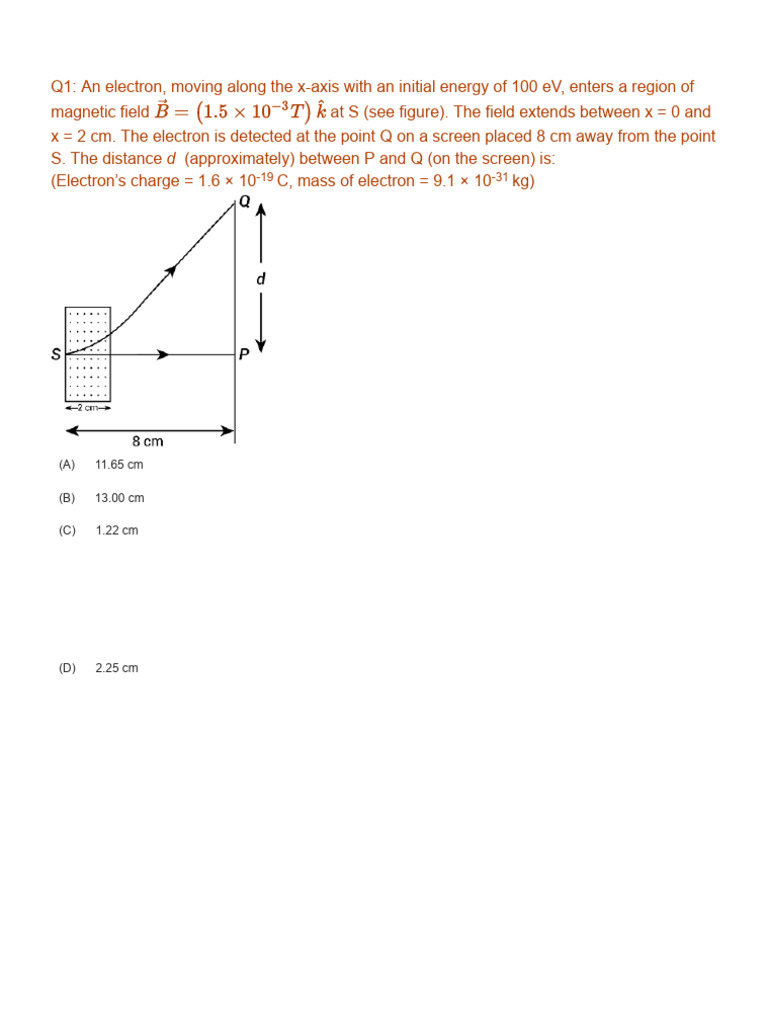 Magnetic Effects of Current and Magnetism JEE Main 2020 22 PYQ | PDF | Magnetism | Magnetic Field