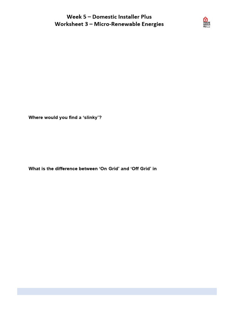 Worksheet 3 - Week 5 Micro Renewables V2 | PDF | Home & Garden ...