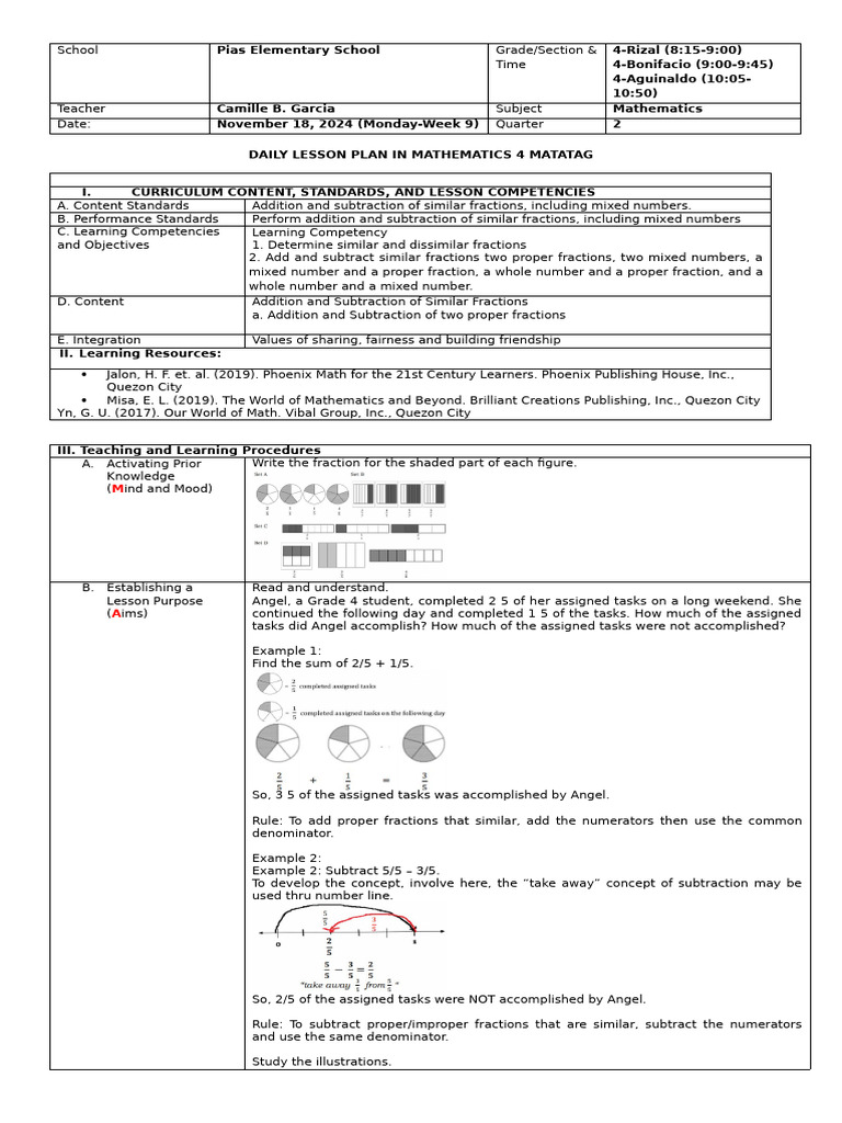 Grade 4 Math: Adding Similar Fractions | PDF | Mathematics