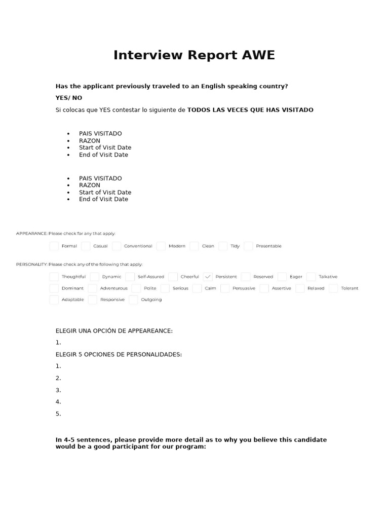 Interview Report AWE | PDF
