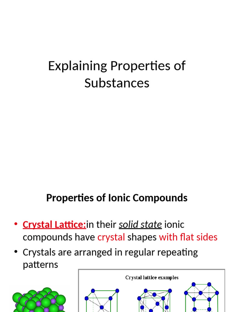 6) Properties of Ionic and Molecular Compounds & H2O | PDF | Salt ...