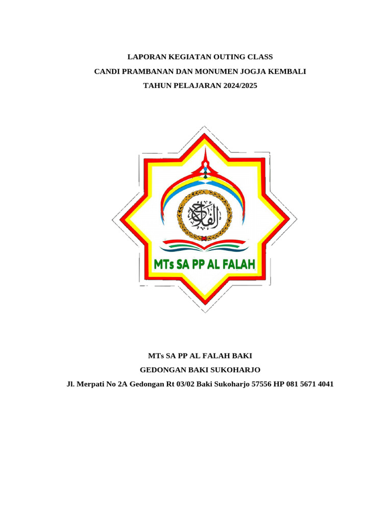 Laporan Kegiatan Outing Class | PDF