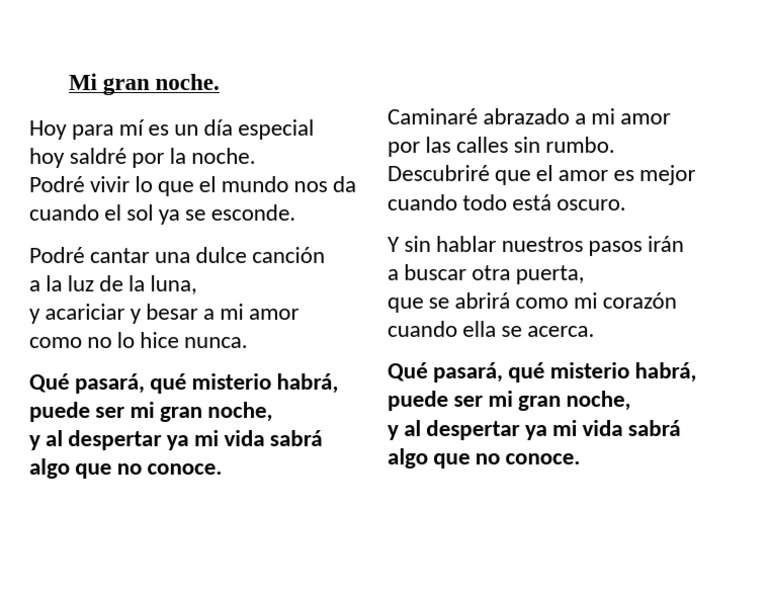 Mi Gran Noche 5to | PDF | Poesía Mi Gran Noche 5to | PDF | Poesía