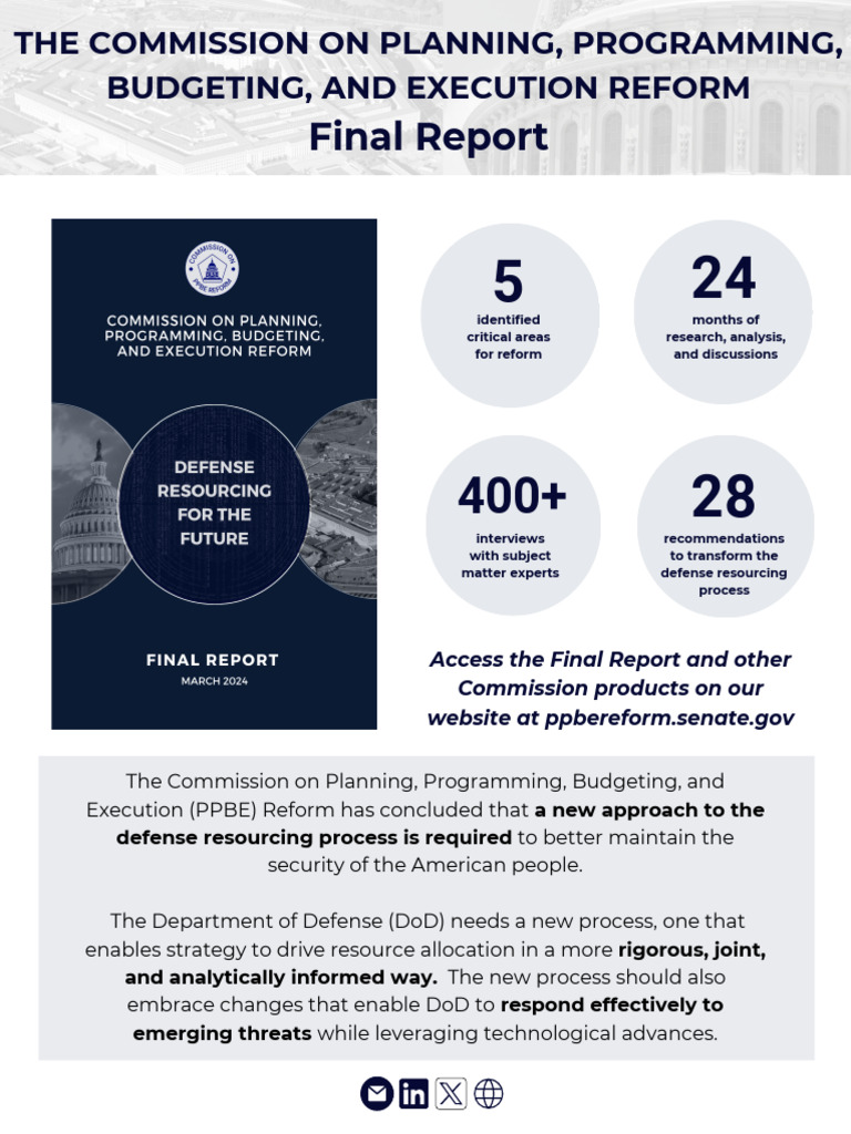 Commission On PPBE Reform - Final Report Fact Sheet | PDF | United ...