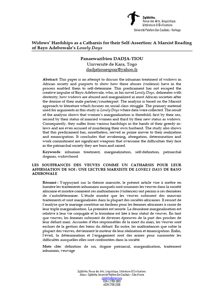 26 Art DADJA TIOU 11062022 | PDF | Widow | Marriage