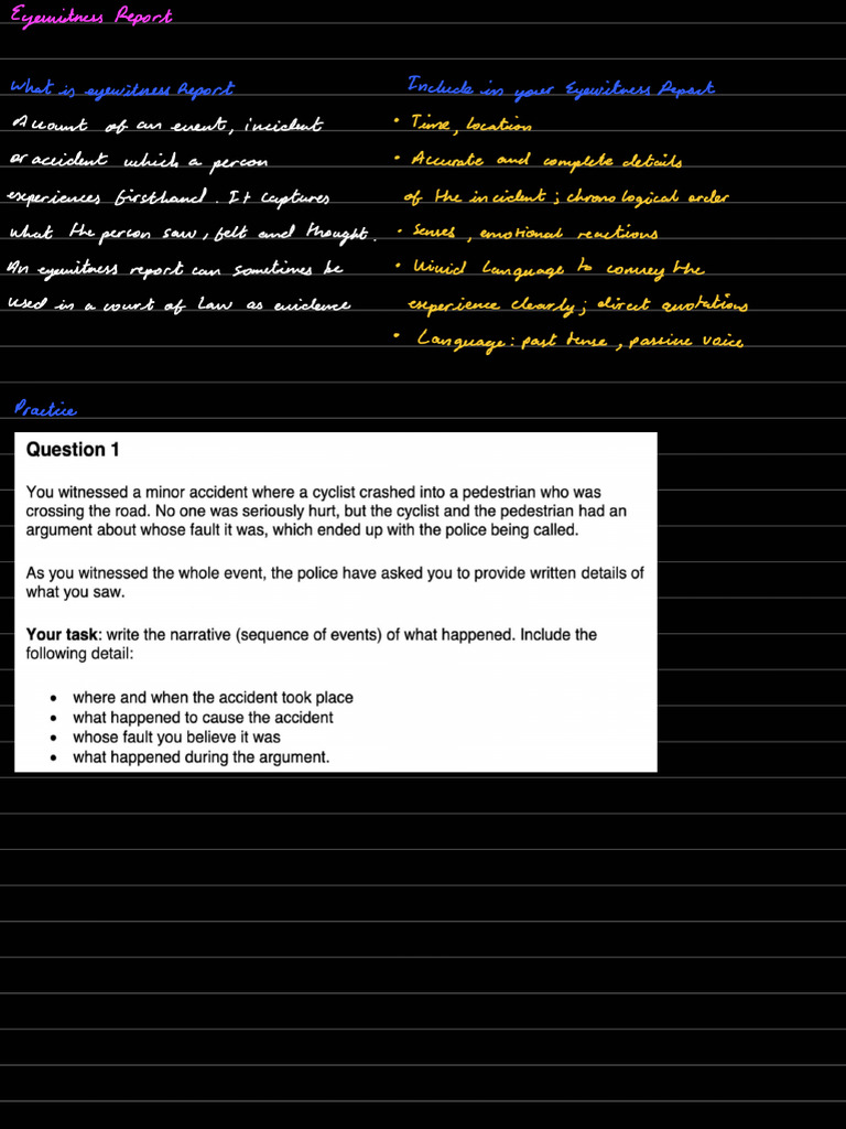 Eyewitness Report | PDF