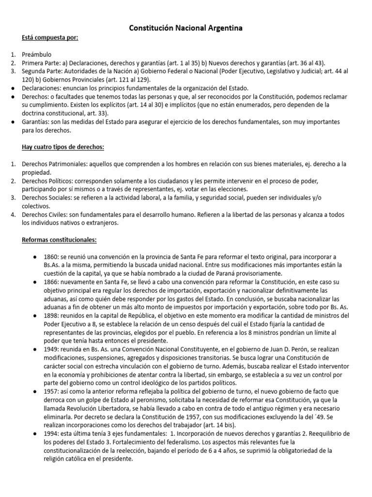 Constituci-N Nacional Argentina | PDF | Derechos | Justicia