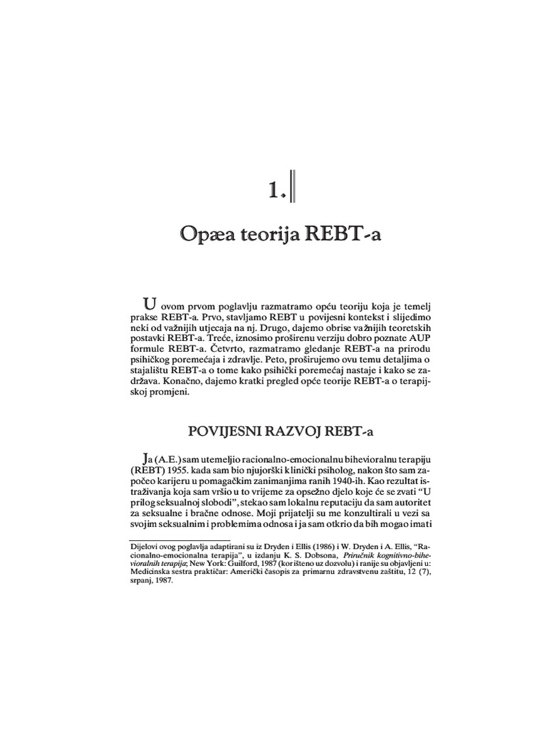 Rebt Poglavlje Knjige Rebt Racionalno Emocionalna Bihevioralna Terapija Windy Dryden Albert ...