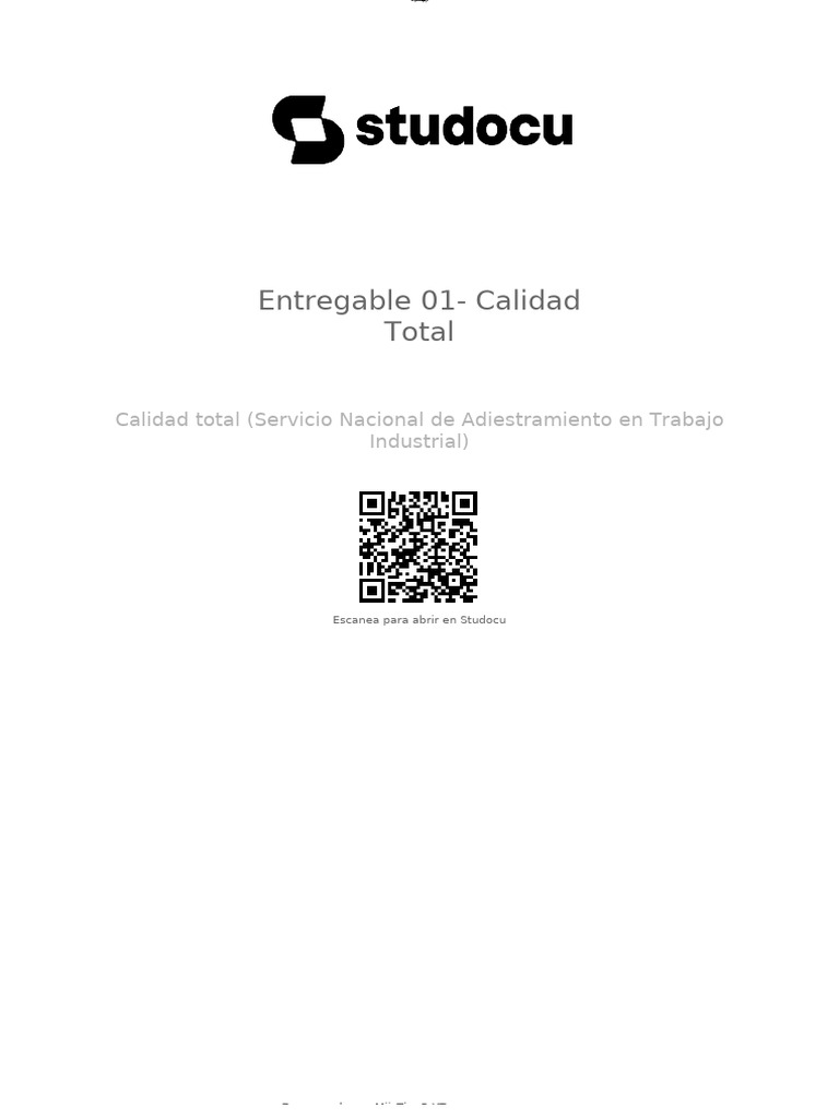 Entregable 01 Calidad Total | PDF | Sistema de manejo de calidad | Evaluación