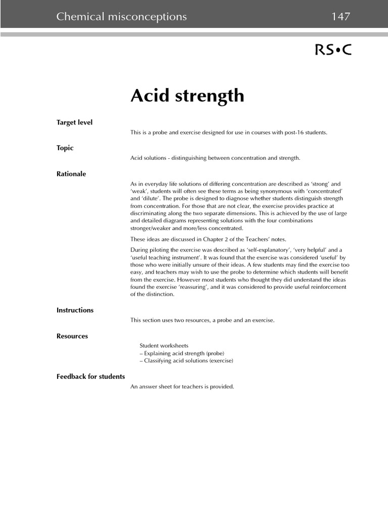 Miscon Acid Strength | PDF | Acid | Solvation