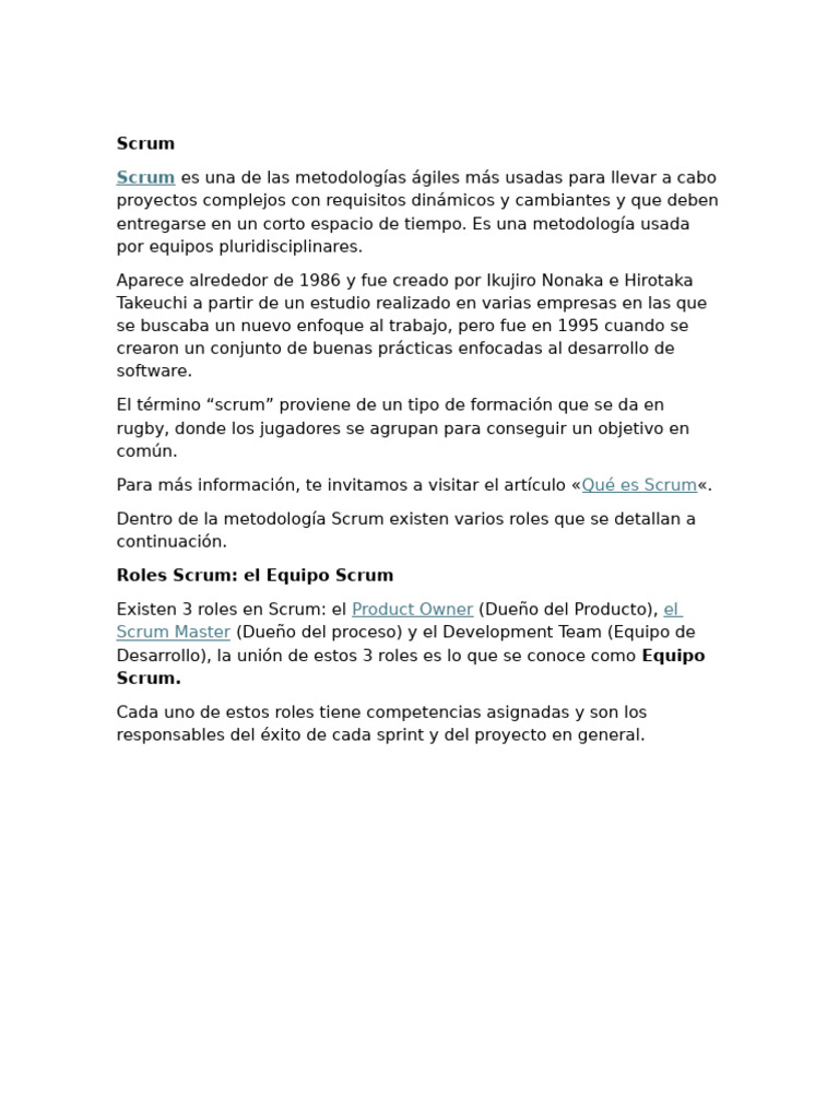 Introducción a Scrum y sus roles | PDF | Scrum (desarrollo de software) | Informática