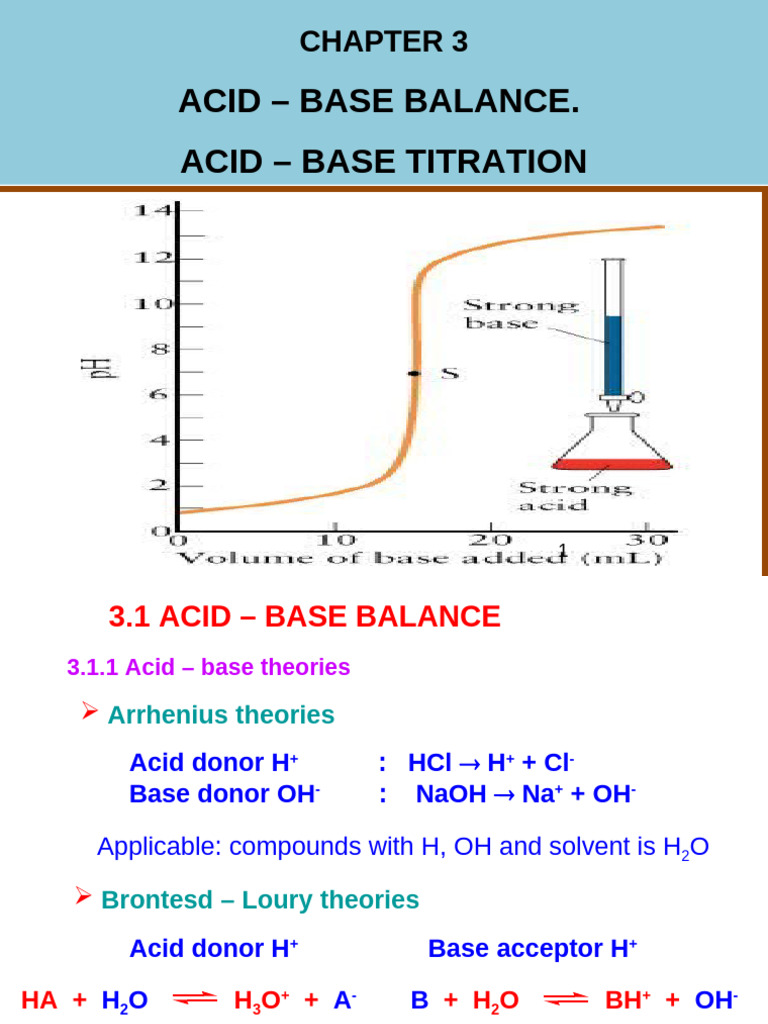 Chapter 3-Acid - Base Balance and Titration | PDF | Buffer Solution | Acid