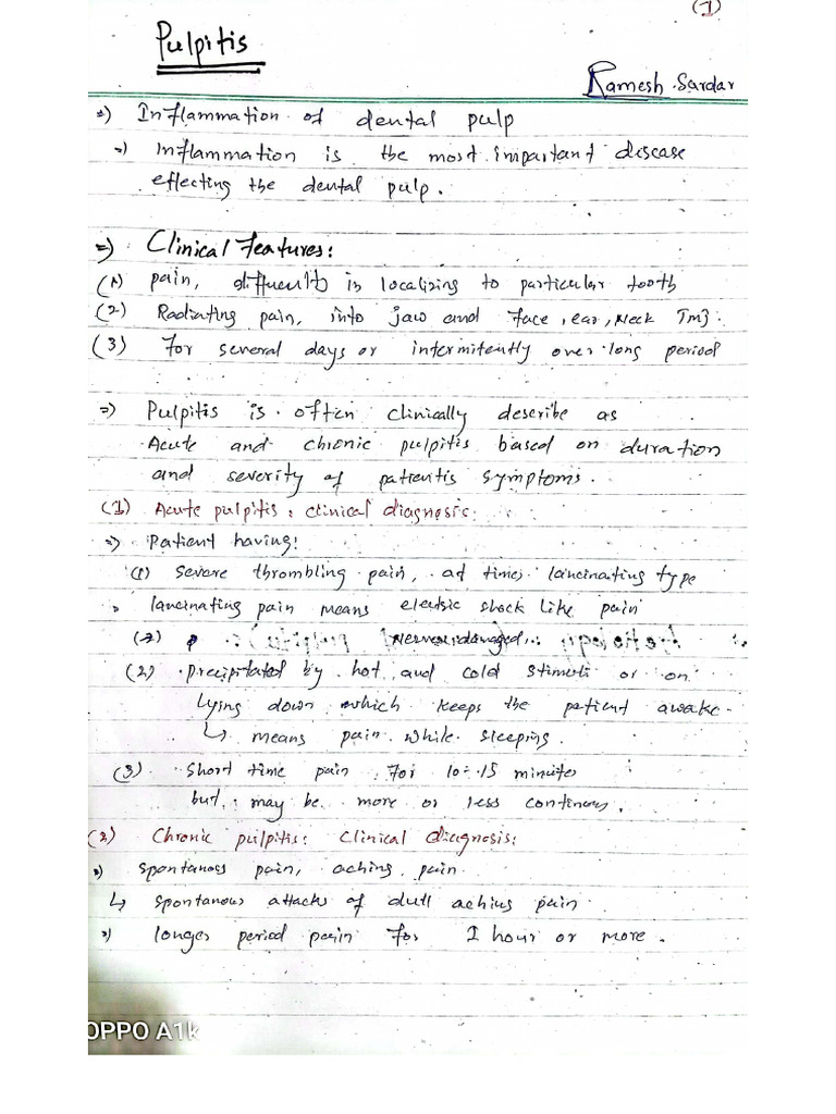 Pulpitis, Pulp Polyp, Pulp Healing, Pulp Calcification, Pulp Necrosis ...