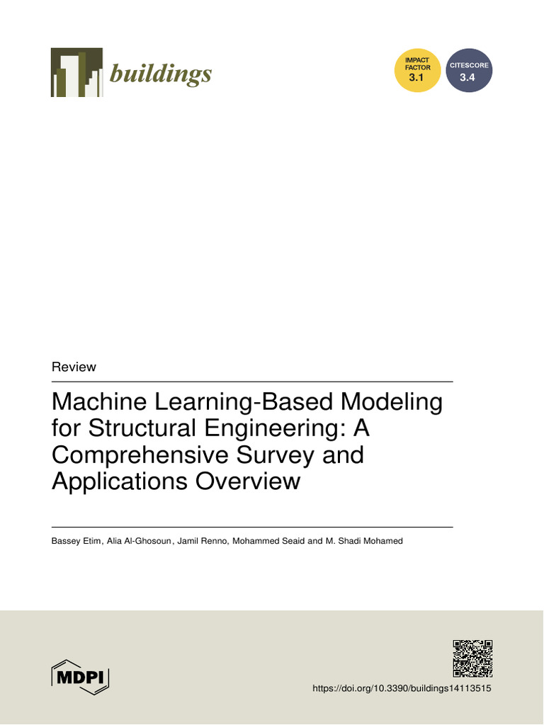 Machine Learning-Based Modeling For Structural Engineering A Comprehensive Survey and ...