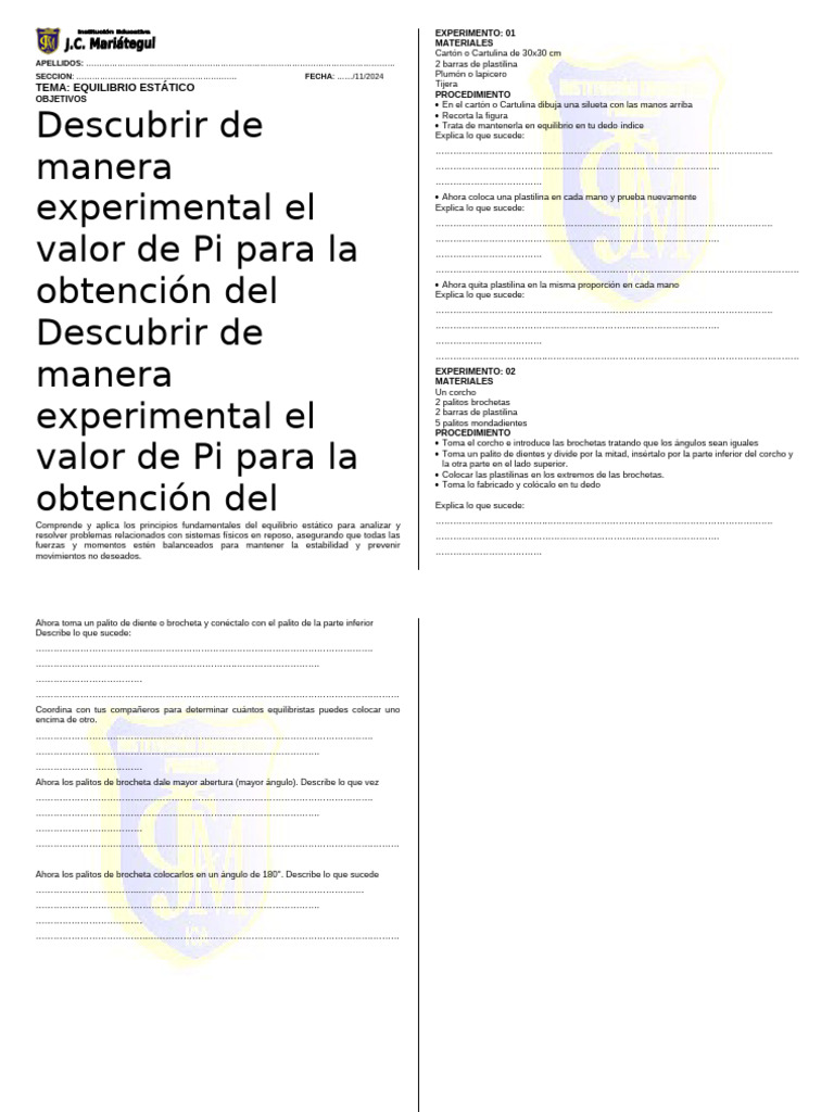 Laboratorio Estática | PDF